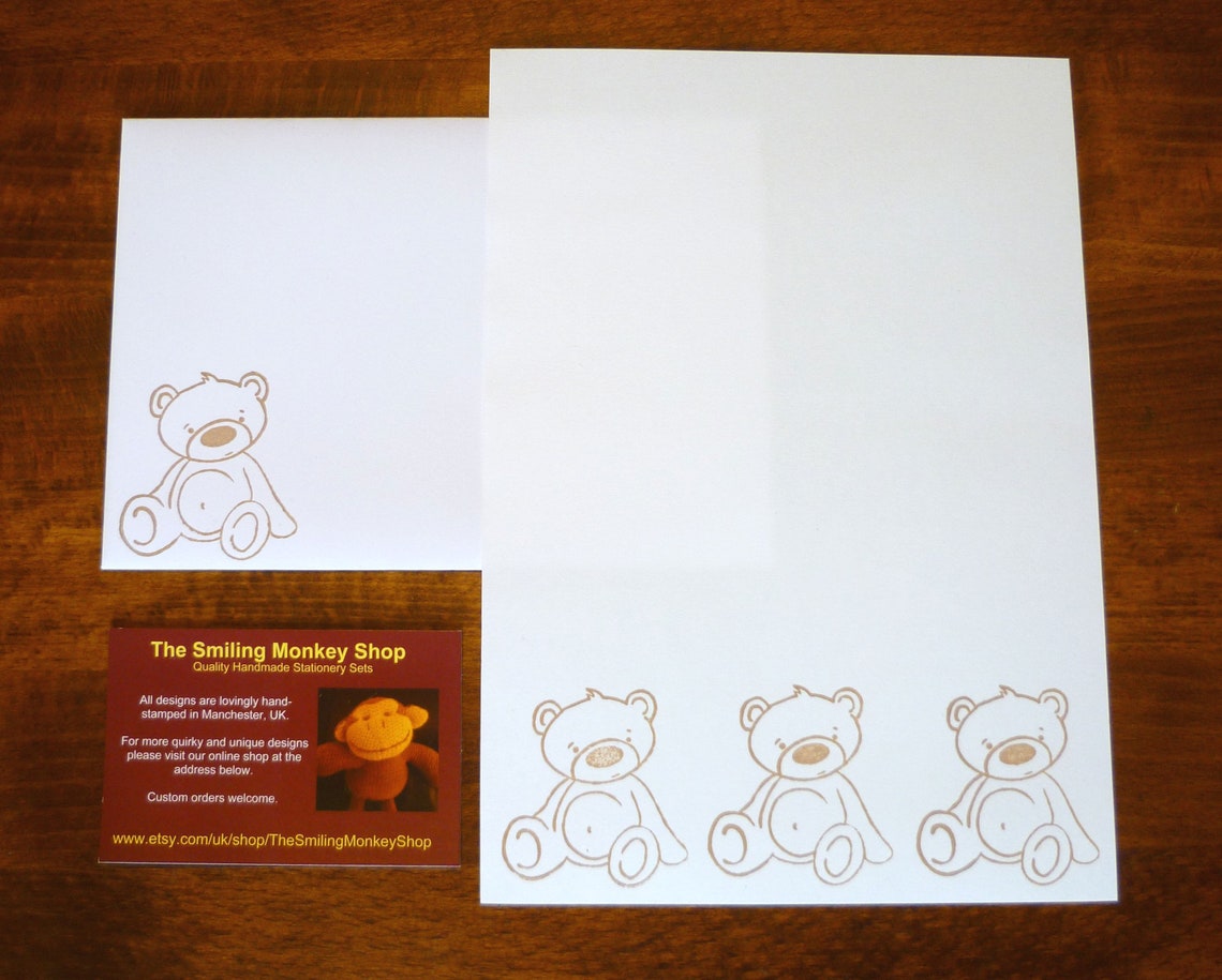 Teddy Bear Letter Writing Set Teddies Writing Paper With - Etsy
