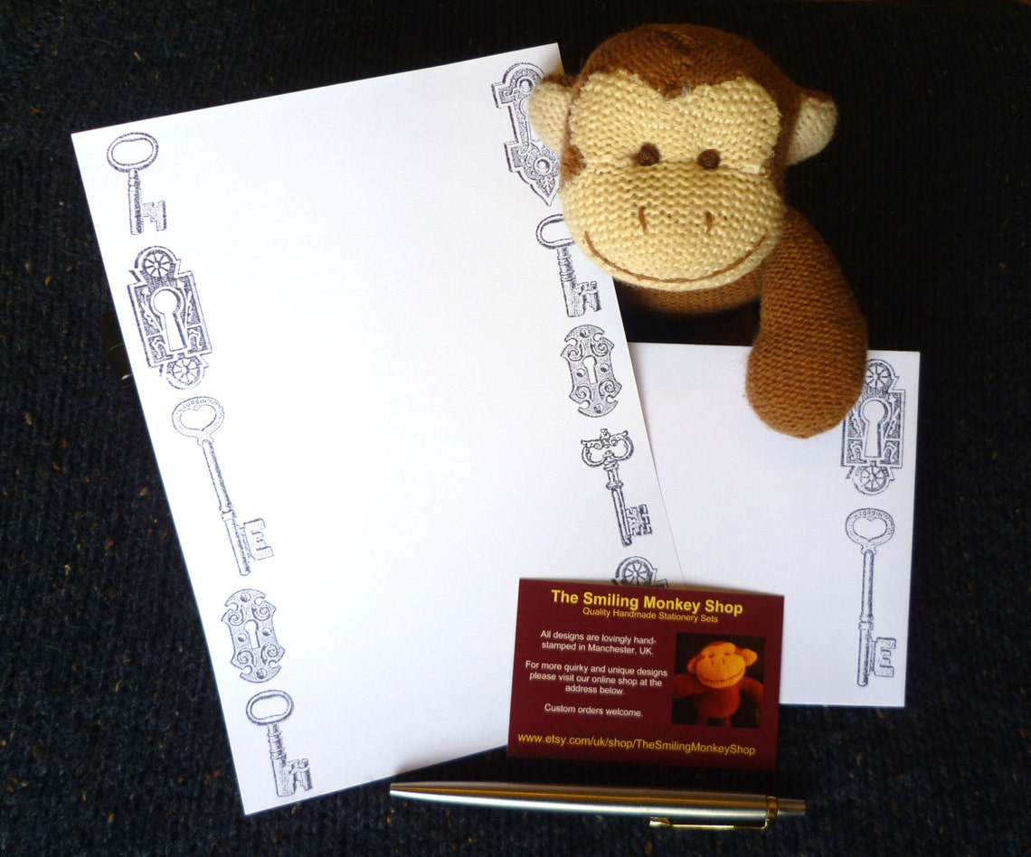 Locks and Keys Stationery Set Vintage Keyhole Writing Paper - Etsy UK