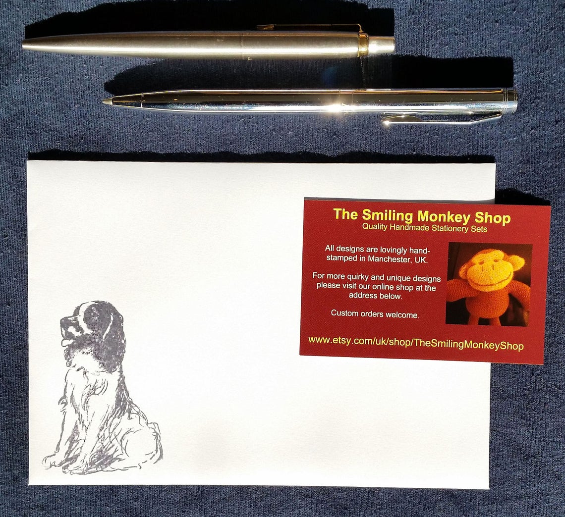 Spaniel Dog Letter Writing Set - Dogs Writing Paper With Matching ...