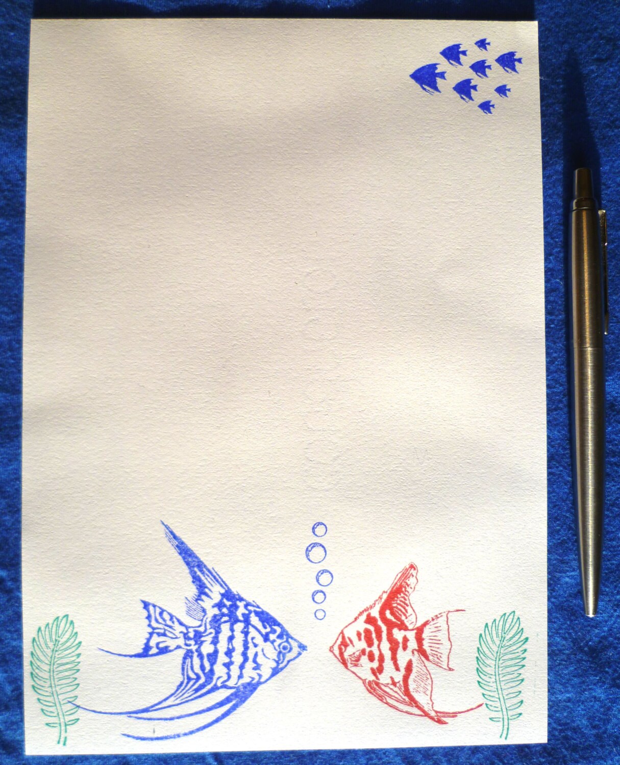 Angel Fish Stationery Set Tropical Fish Writing Paper With - Etsy
