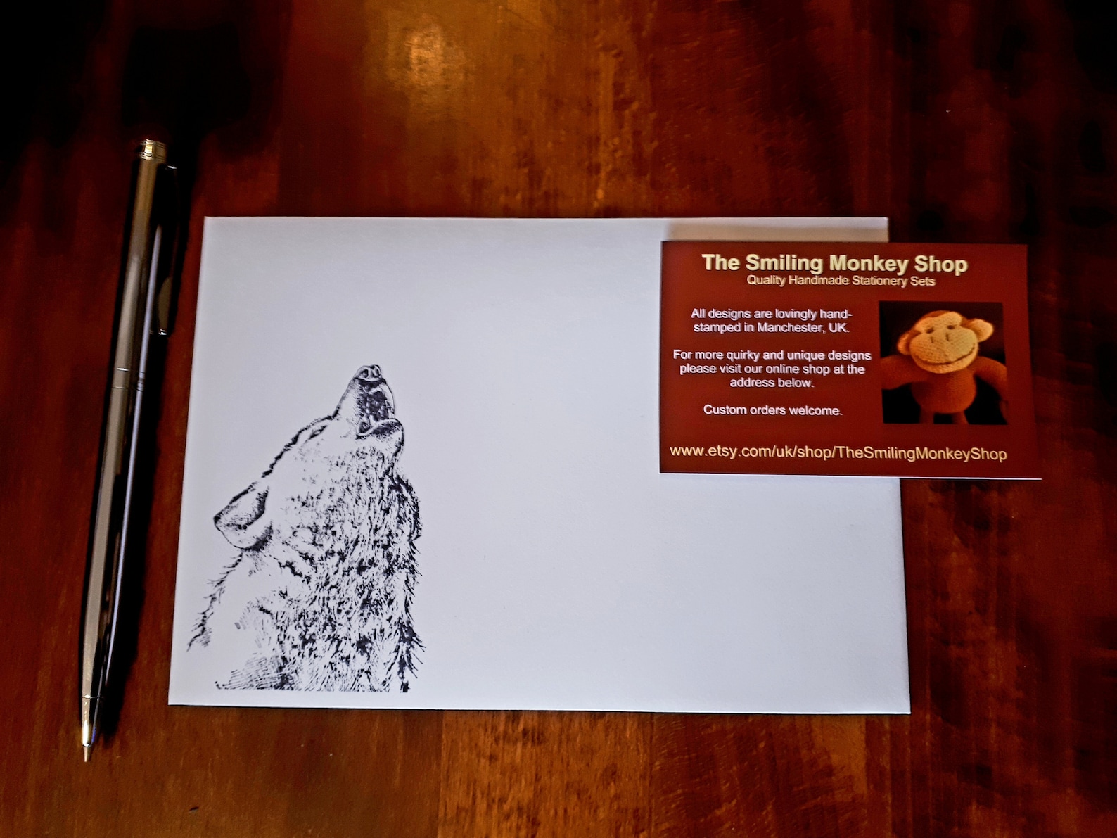 Howling Wolf Stationery Set - Wolf Writing Paper With Matching Premium ...