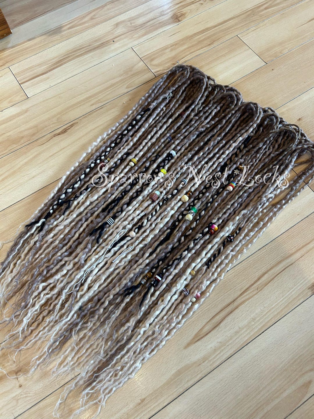 Brown to Blonde WOOL Dreadlocks Full Set 50 DE Dreads, Dread Extensions ...