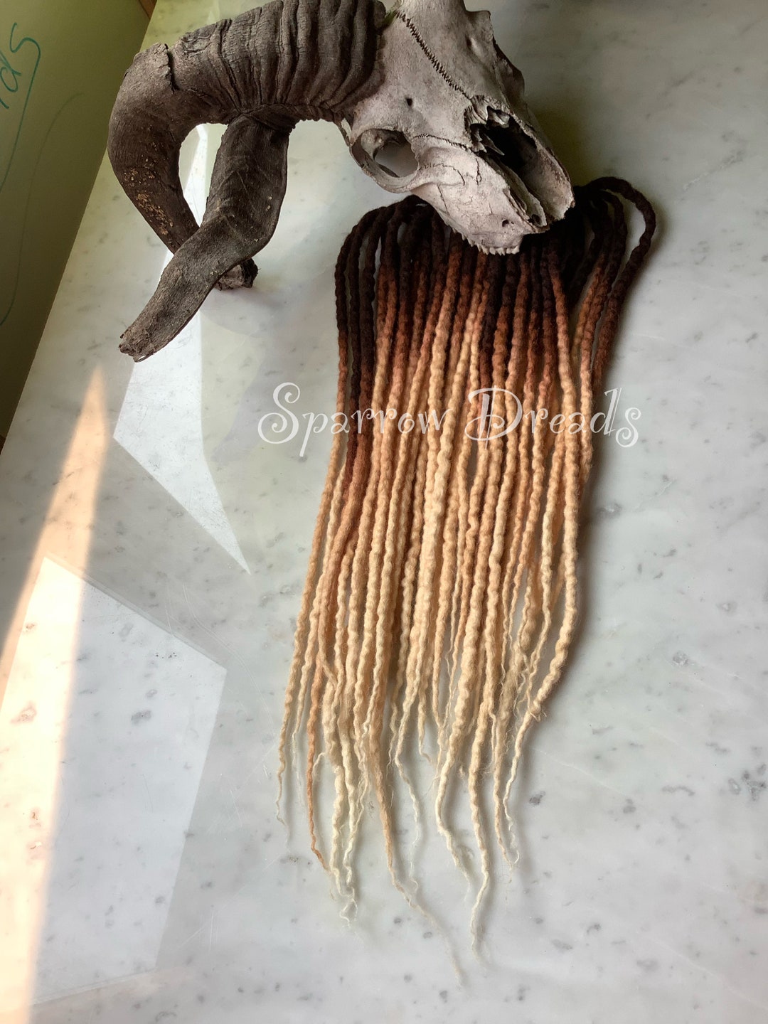 Brown to Blonde WOOL Dreadlocks Set 16 DE Wool Dreads, Dread Extensions ...