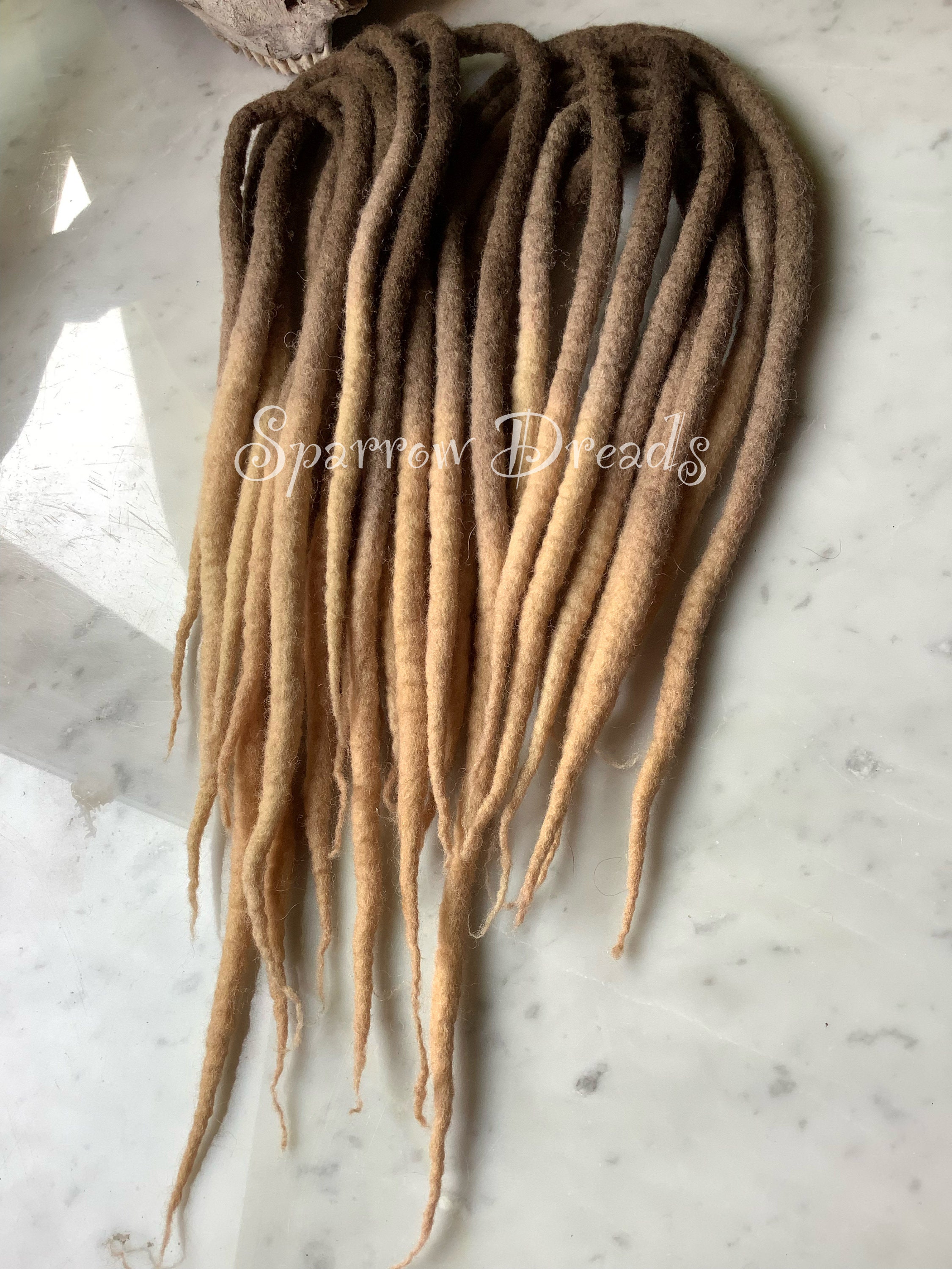 Brown to Blonde WOOL Dreadlocks Set 14 DE Wool Dreads, Dread Extensions ...