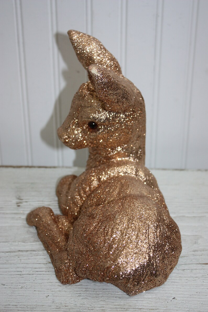 German Christmas Gold Glitter Deer Figurine INSCHA Deko | Etsy