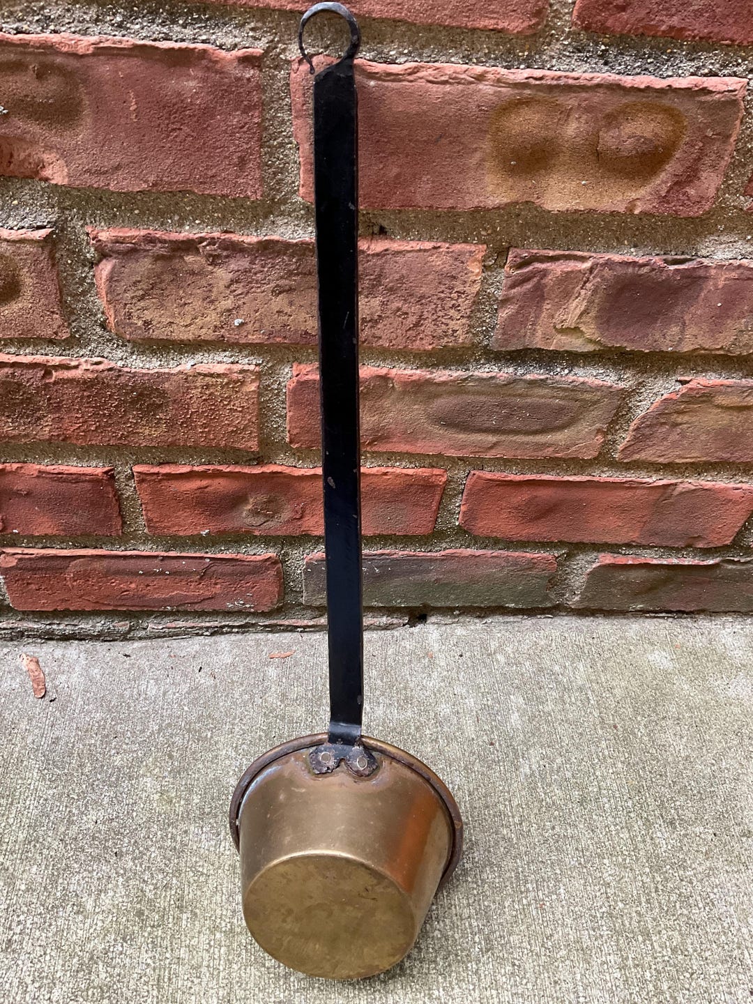 Vintage Brass Ladle With Wrought Iron Handle, Brass Three Cup Ladle ...
