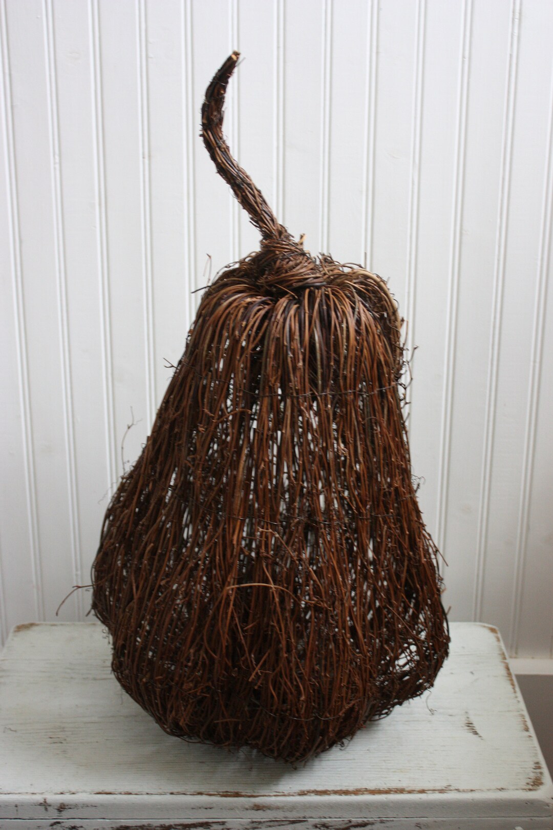 One Oversized Natural Twig Pear Decor, Extra Large Woven Twig Pear - Etsy