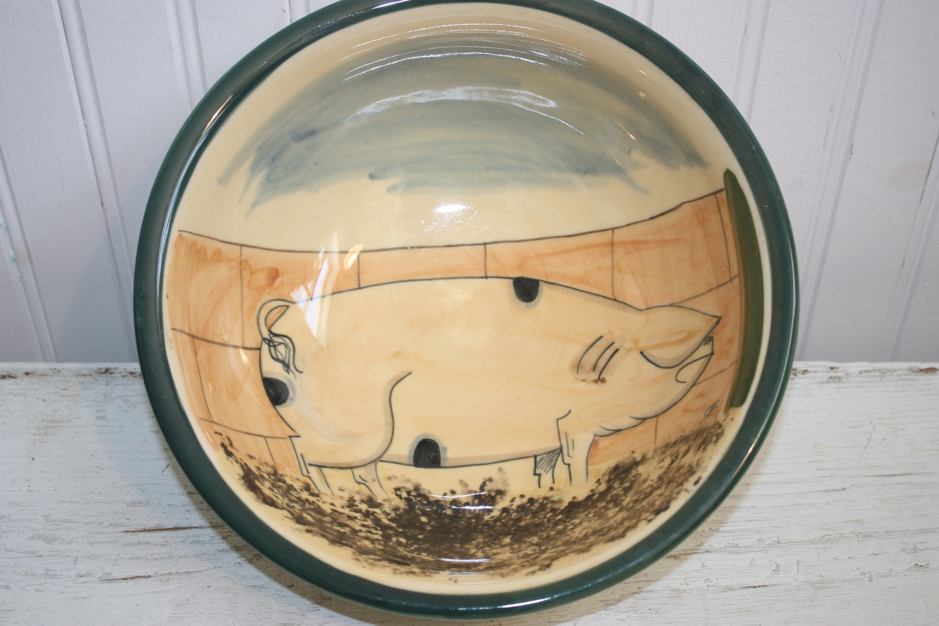 Oxney Green Bowl, Oxney Green Stoneware Serving Bowl, Designed by Steve ...