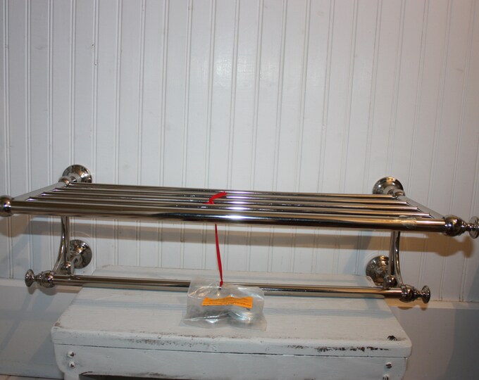 Pottery Barn Chrome Towel Shelf and Rack, Mercer Train Rack, Chrome ...