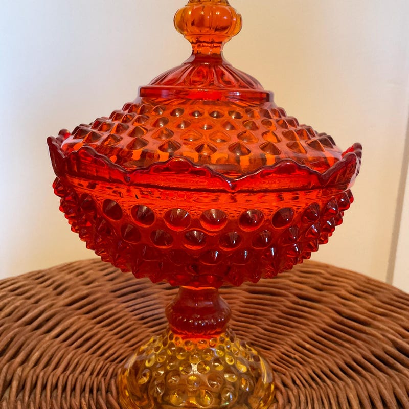 Yellow Hobnail Candy Dish - Etsy