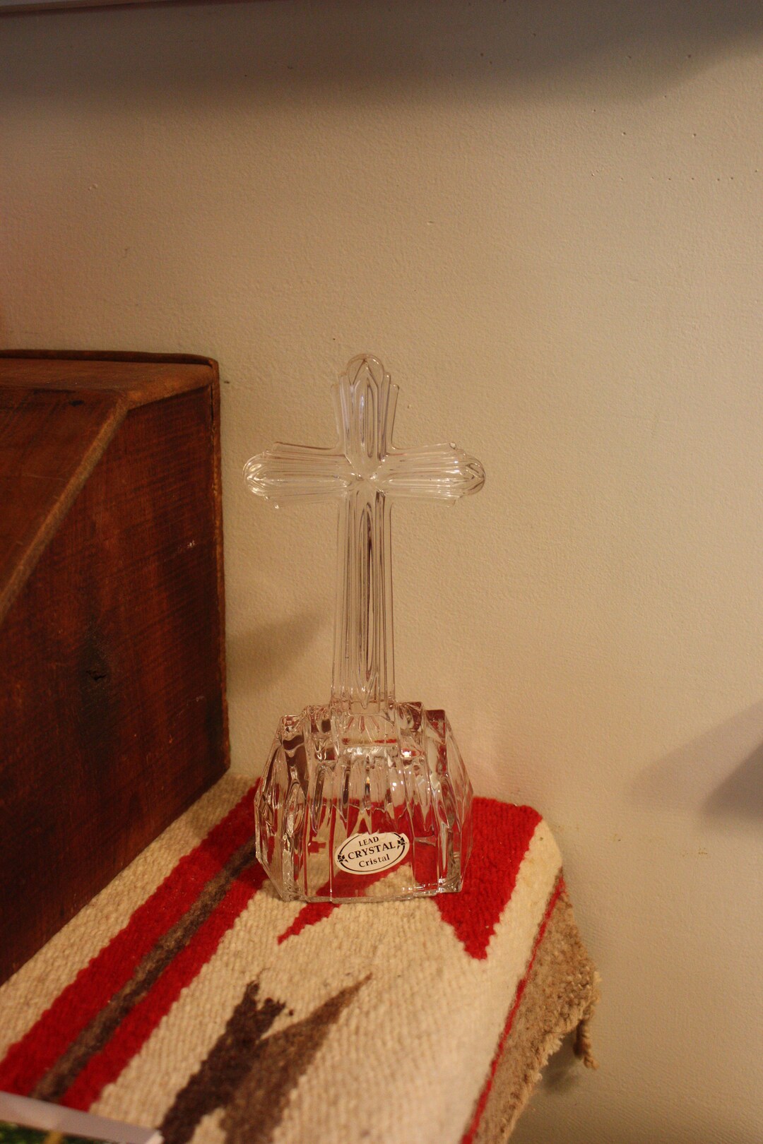 Lead Crystal Cross Figurine, Religious Figurine of a Cross, 9 Inch ...