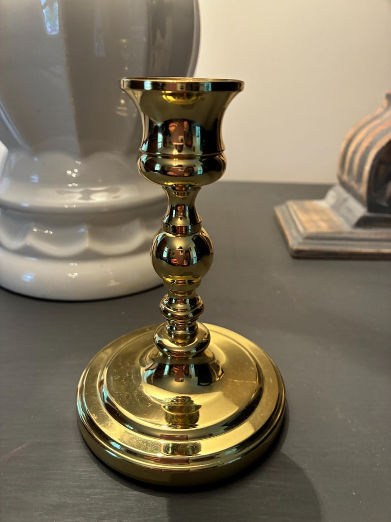 Baldwin Brass Candlestick Holder, Round Base Baldwin Brass Candleholder ...