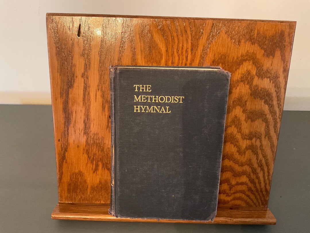 Oak Book Stand, Solid Oak Book or Magazine Holder, Hinged Flap ...