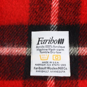 Faribo Plaid Throw, Faribo Throw With Fringe, Red, Black, White ...