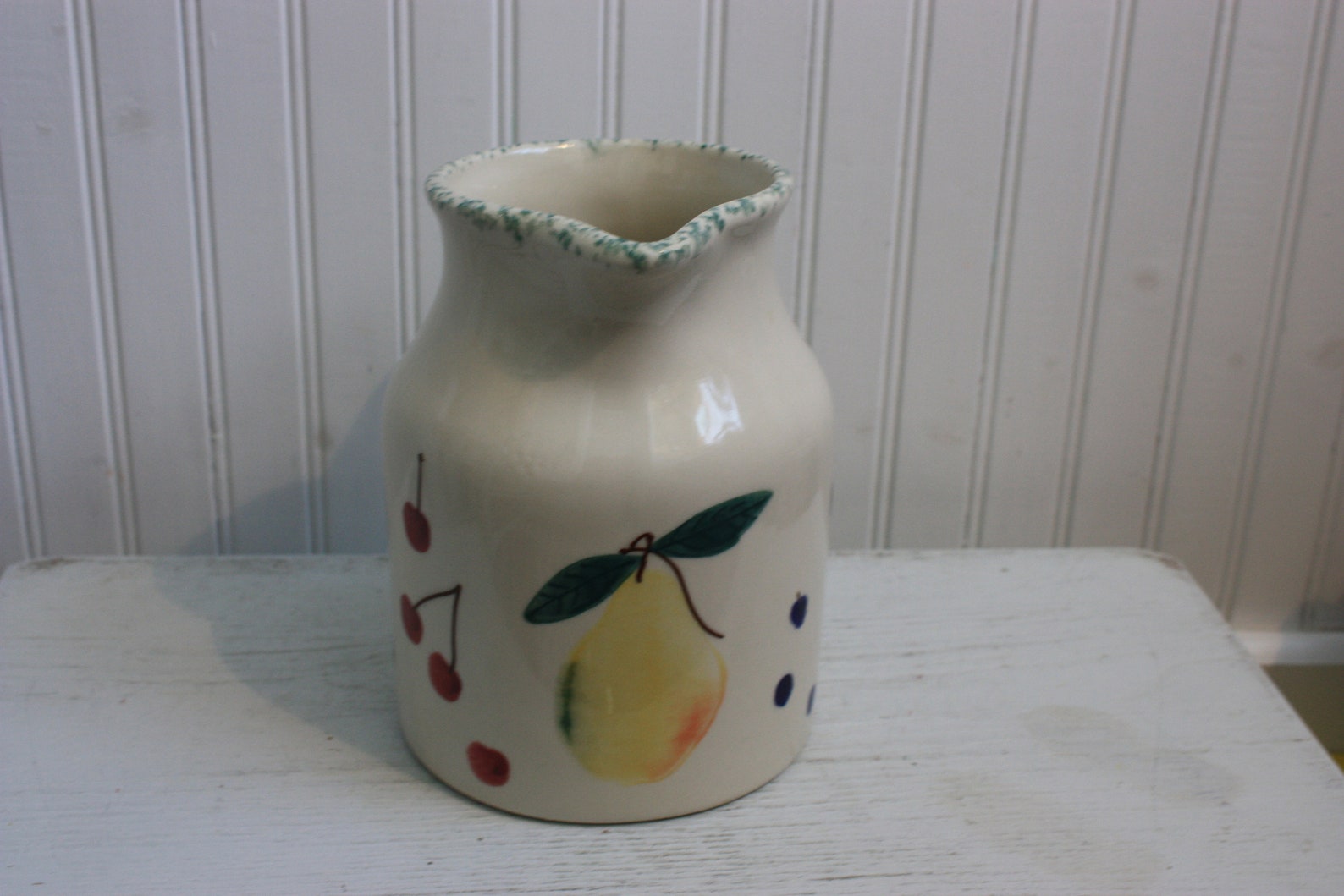 Hartstone Pottery 2 Quart Drink Pitcher Fruit Motif Signed - Etsy