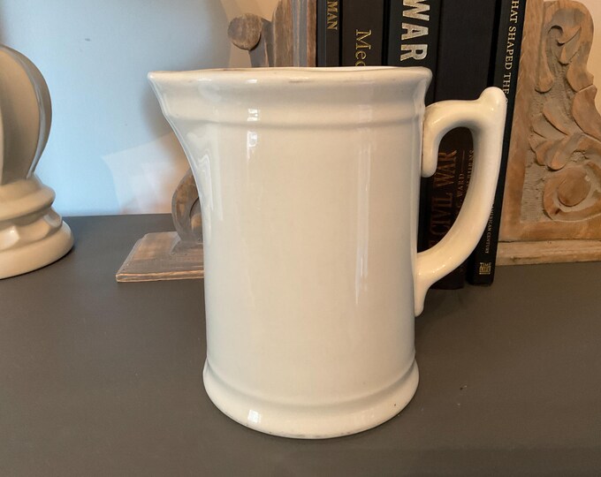 White Ironstone Pitcher, 48 Ounce Capacity Ironstone Pitcher, White ...