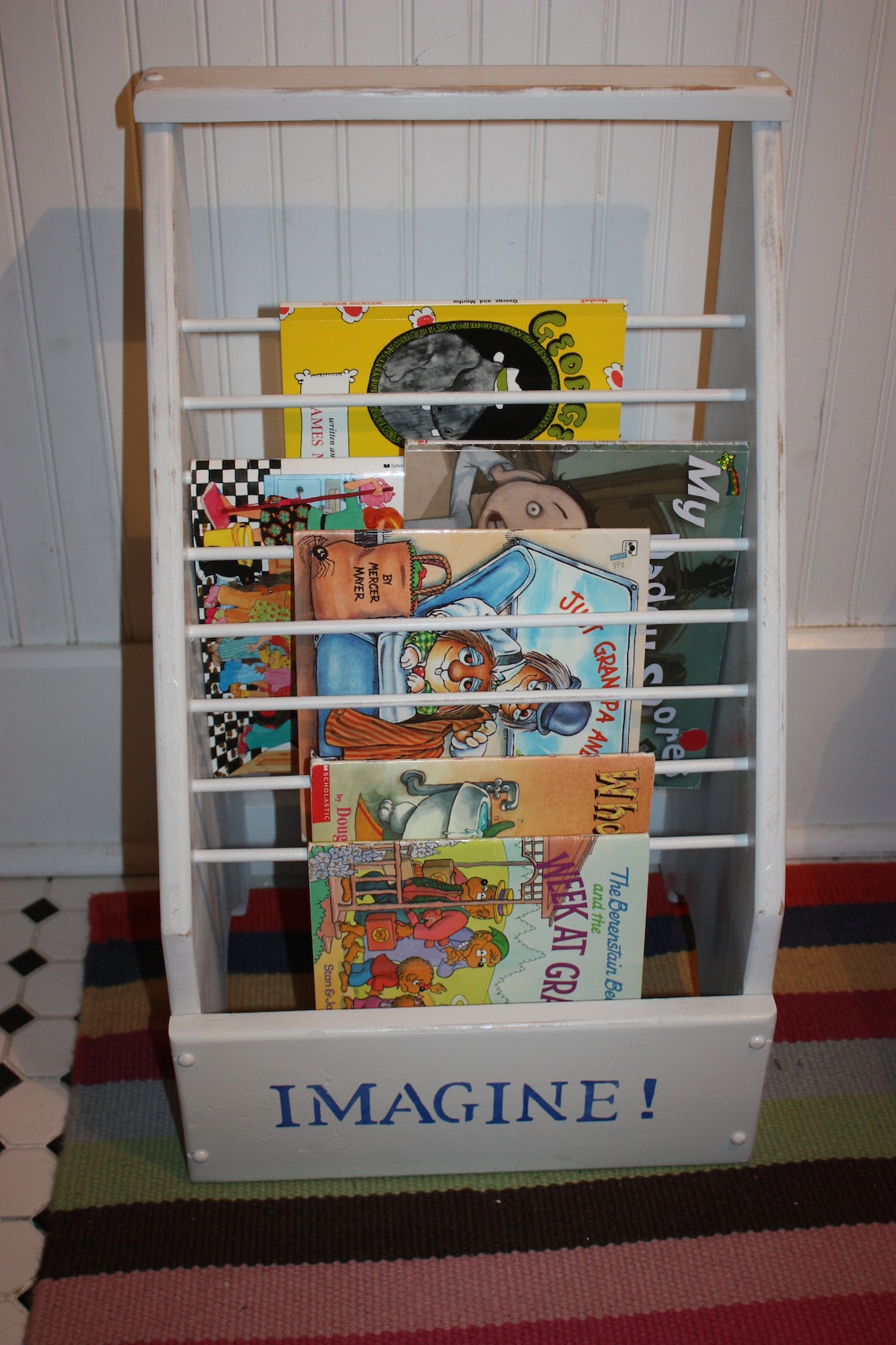 Childrens Book Rack Floor Book Rack Standing Child's | Etsy