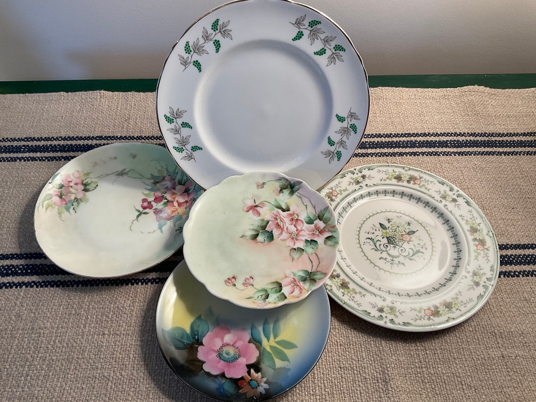 Five Vintage Decorative China Plates for Wall Decor, Mix and Match ...