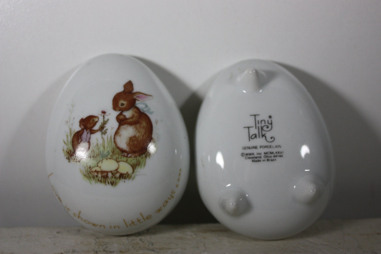 Porcelain Egg, Tiny Talk, WWA Cleveland, Two Piece Egg, Footed Egg ...