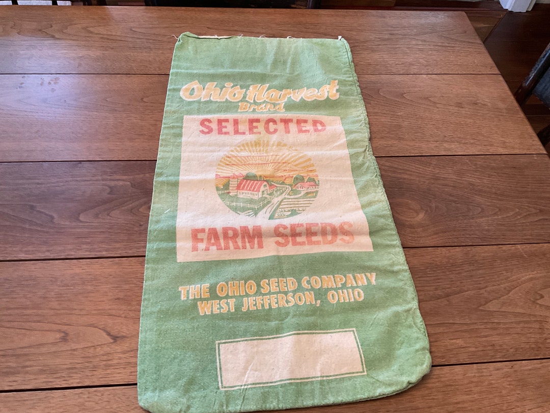 Vintage Ohio Farm Brand Seeds Cloth Bag, West Jefferson, Ohio, the Ohio ...