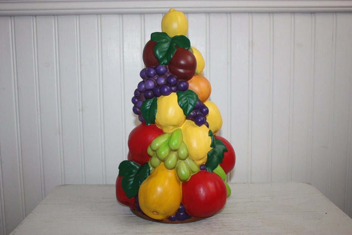 Vintage Ceramic Fruit Topiary Fruit Pyramid Fruit Tower - Etsy