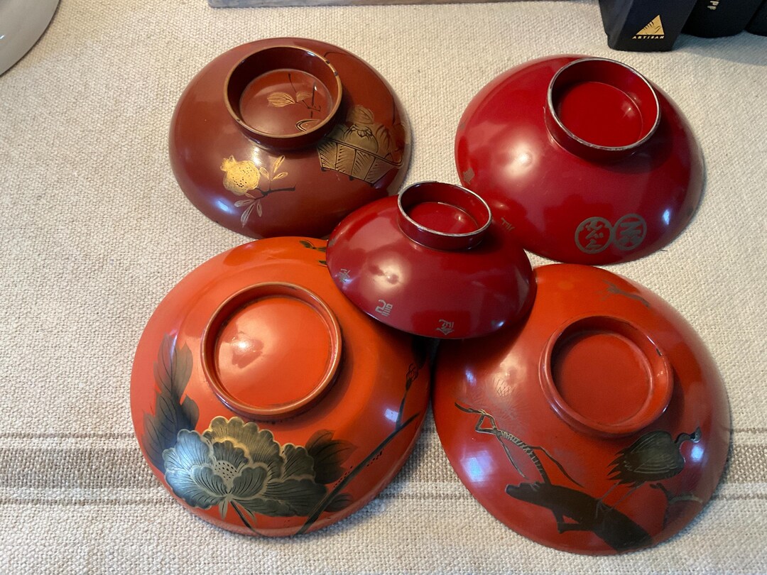 Collection of Vintage Celluloid Asian Style Decorative Bowls, Asian ...