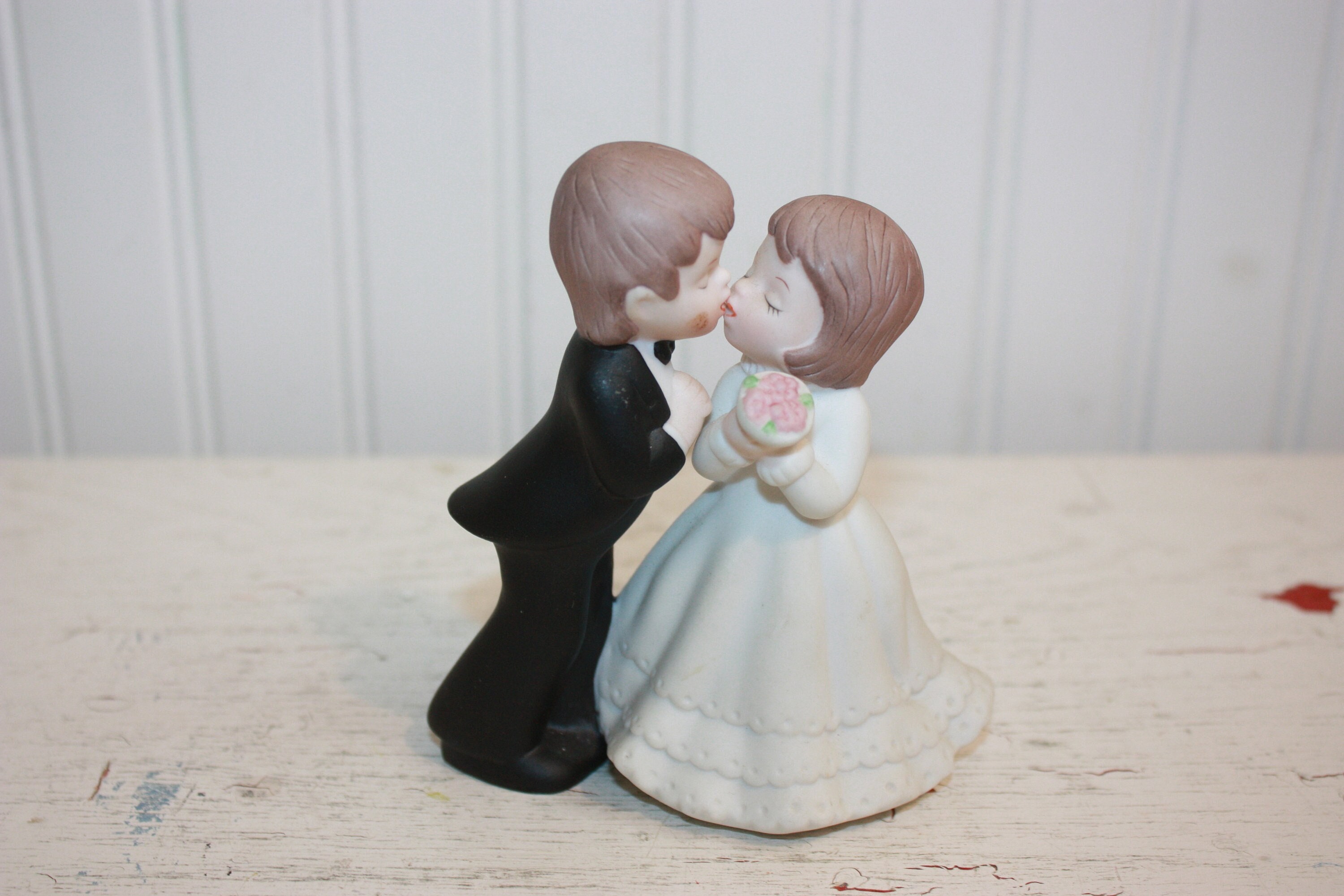Vintage Jamie Lynn Bisque Wedding Cake Topper, Traditional Bride and ...