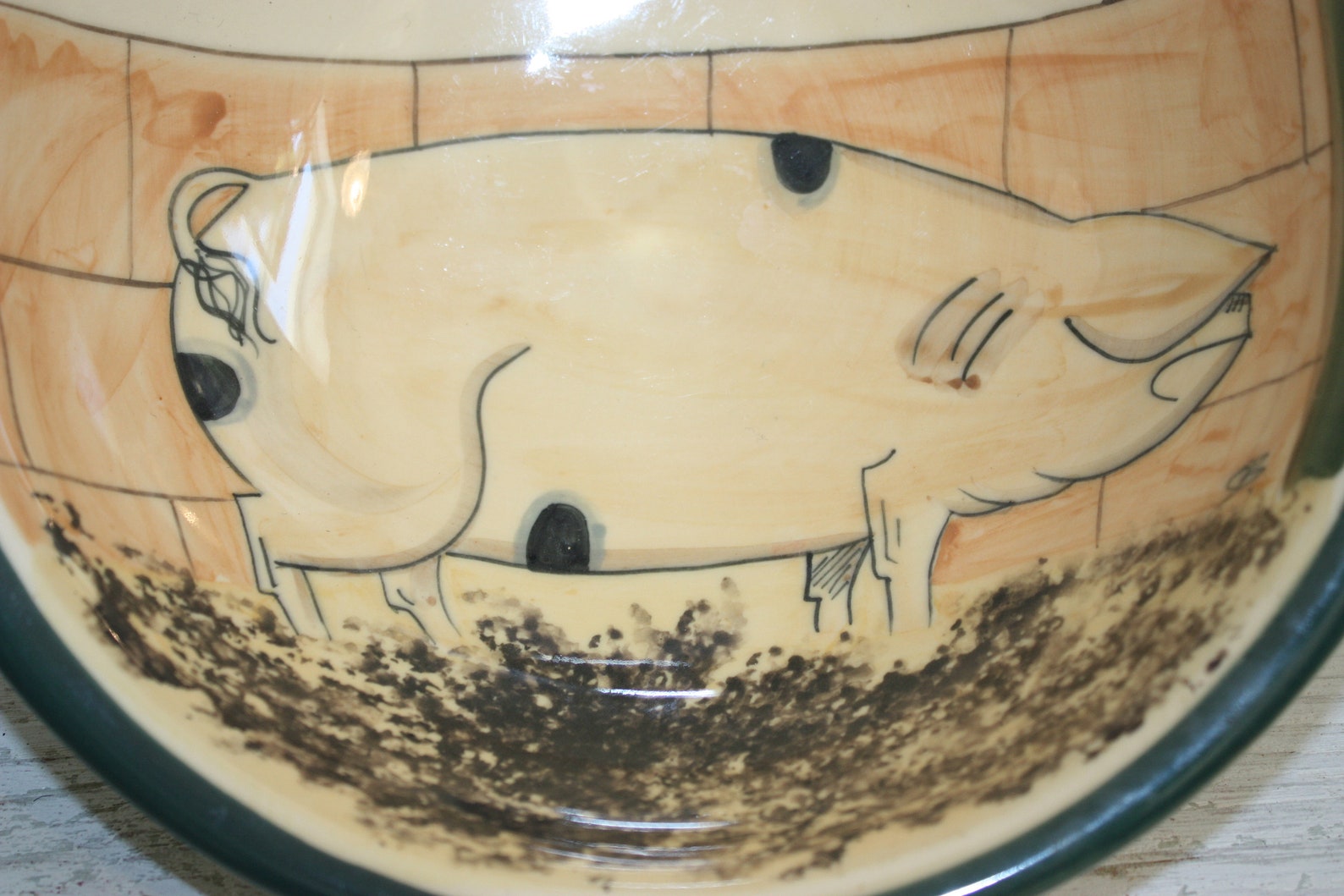 Oxney Green Bowl, Oxney Green Stoneware Serving Bowl, Designed by Steve ...