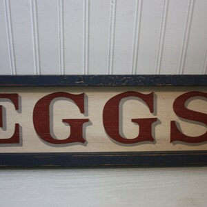 Vintage Egg Sign, Wood Egg Sign, Rectangle, Painted Wood Egg Sign ...