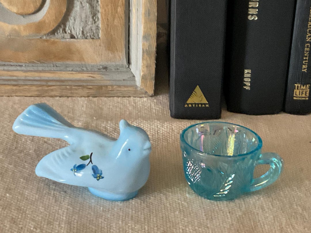 Vintage Mosser Light Blue Handpainted Glass Bird, Vintage Turquoise ...