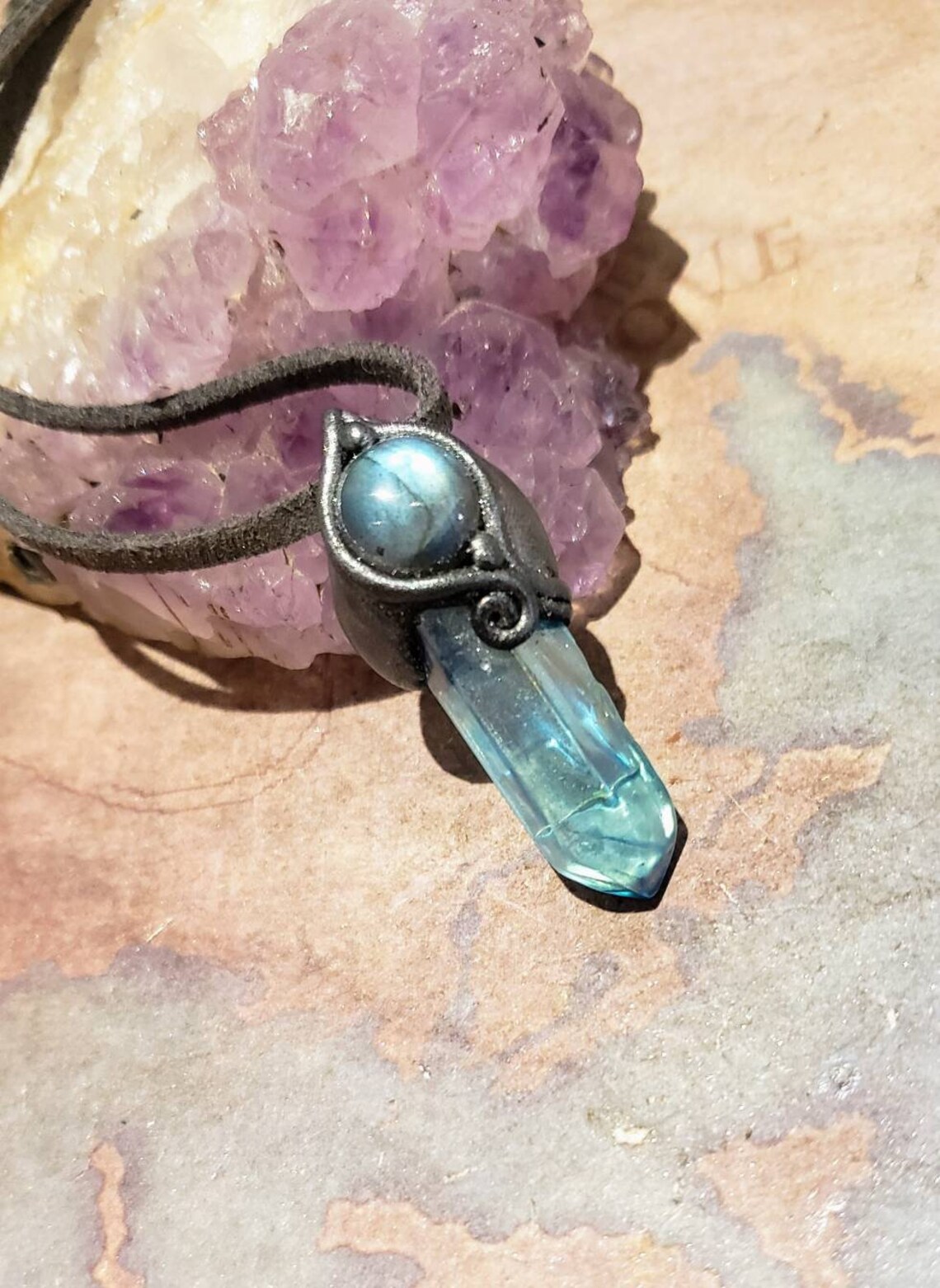 Indigo Starseed Crystal Pendant. Blue Ray Starseed Necklace. - Etsy