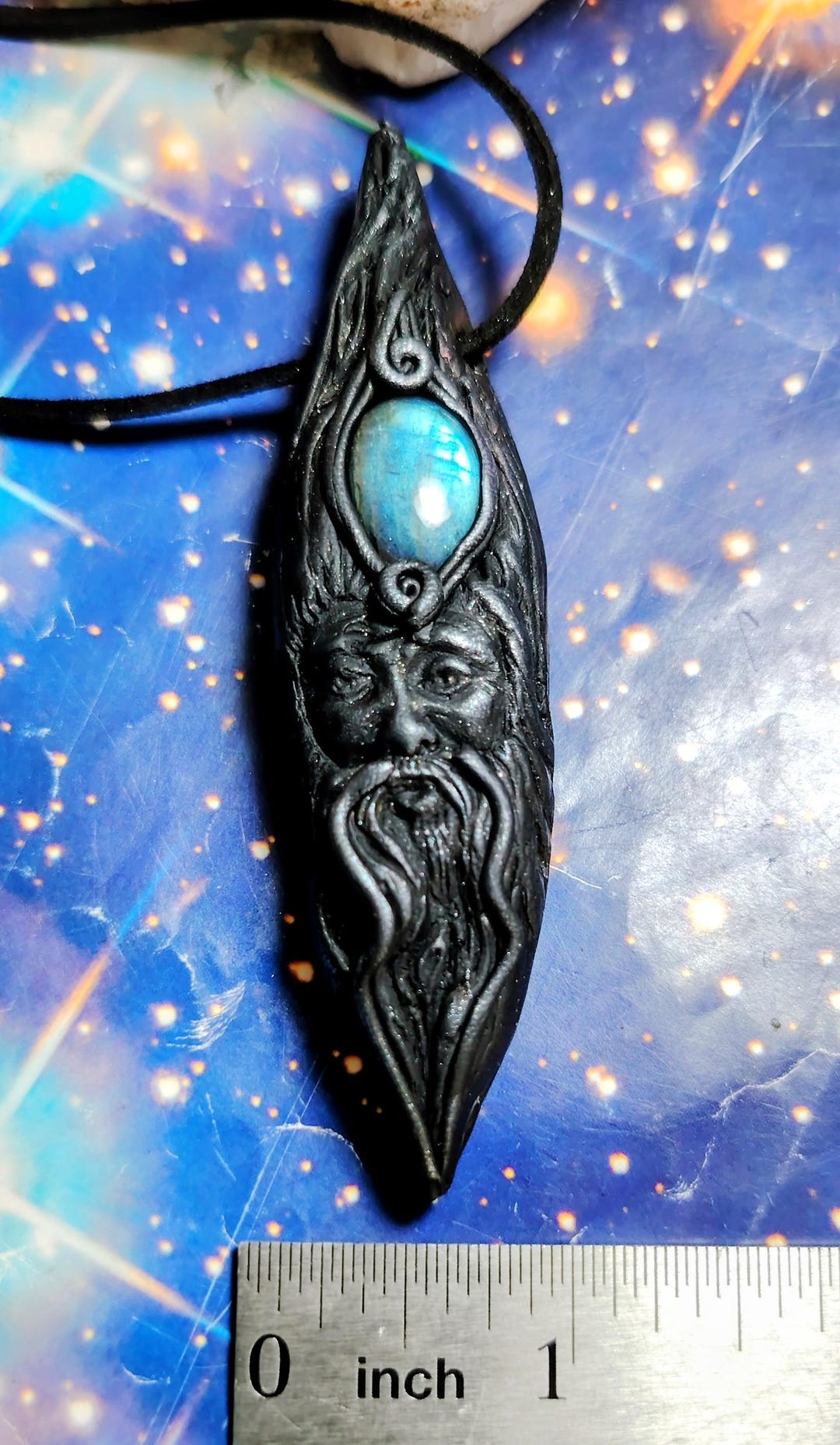 The Wizard. Magician, Sage, Wise Old Man Necklace. Blue Labradorite ...