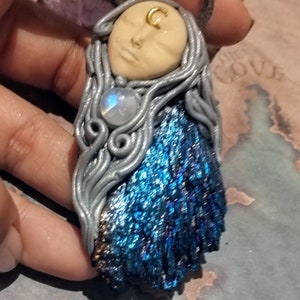 Selene. Triple Moon Goddess Wiccan Necklace. Moonstone Labradorite ...