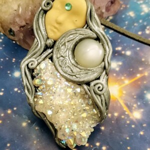 The Crone. Triple Goddess of the Moon Necklace With Moonstone and ...