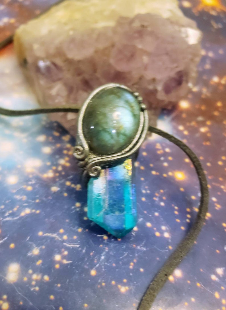 Indigo Starseed Crystal Pendant. Blue Ray Starseed Necklace. - Etsy
