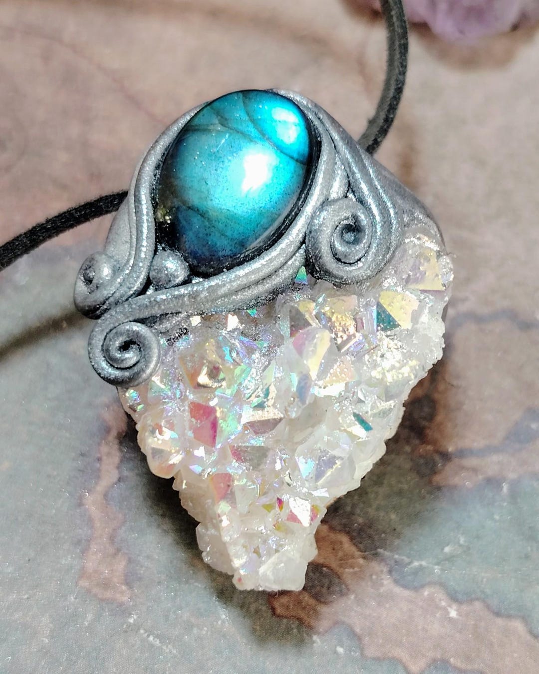 Pleiades Starchild Jewelry Angel Aura Quartz Necklace Blue Labradorite ...