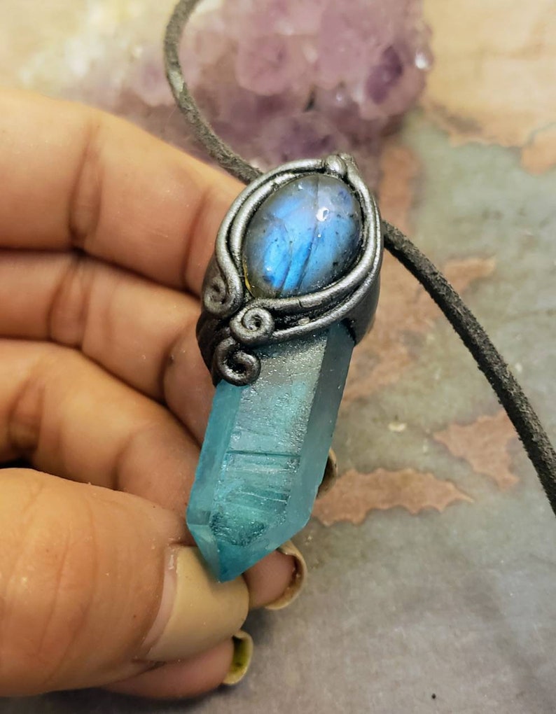Indigo Starseed Crystal Pendant. Blue Ray Starseed Necklace. - Etsy