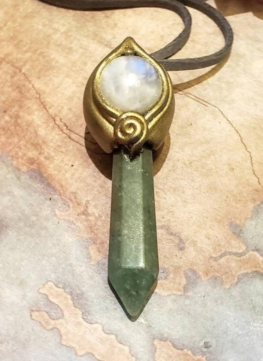 Archangel Raphael Necklace Healing Crystal Pendant With Moonstone and ...