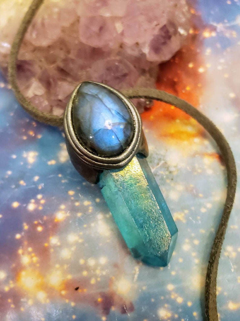 Indigo Starseed Crystal Pendant. Blue Ray Starseed Necklace. - Etsy