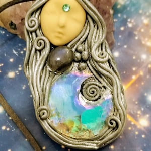 The Crone. Triple Goddess of the Moon Necklace Moonstone and ...