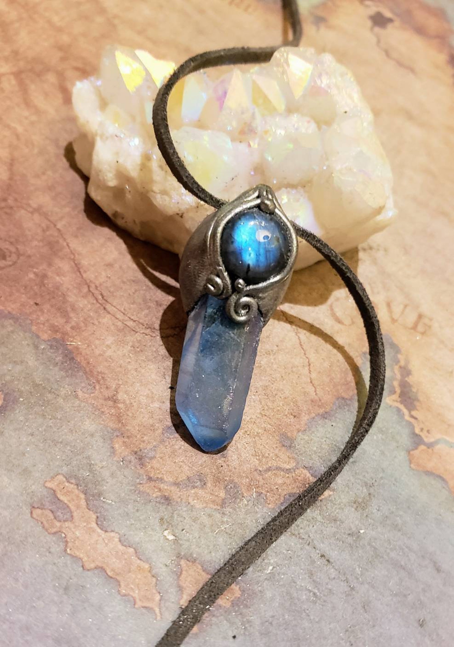 Indigo Starseed Crystal Pendant. Blue Ray Starseed Necklace. - Etsy