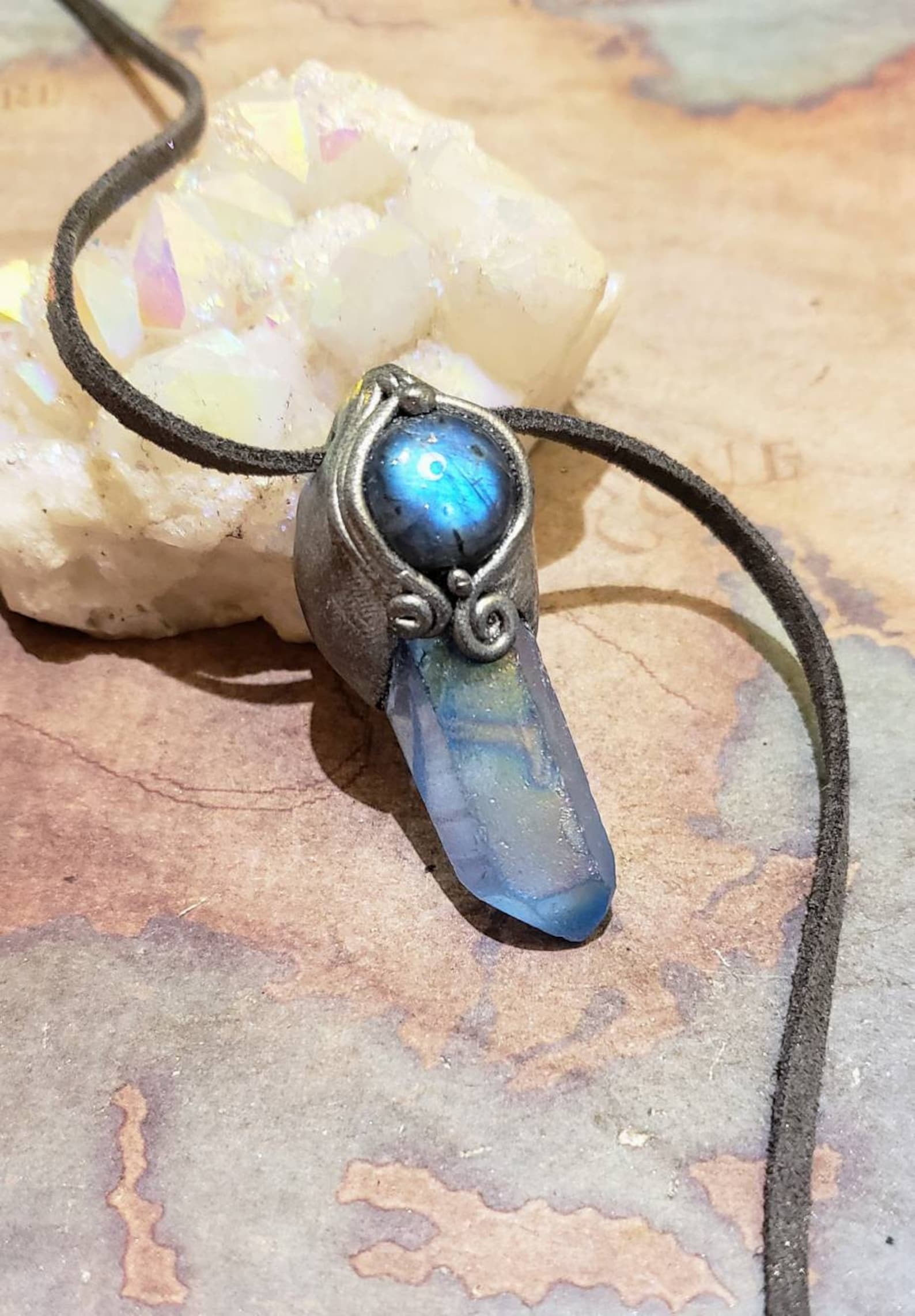 Indigo Starseed Crystal Pendant. Blue Ray Starseed Necklace. - Etsy