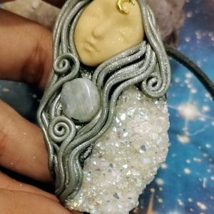 Selene. Triple Moon Goddess Wiccan Necklace. Moonstone Labradorite ...