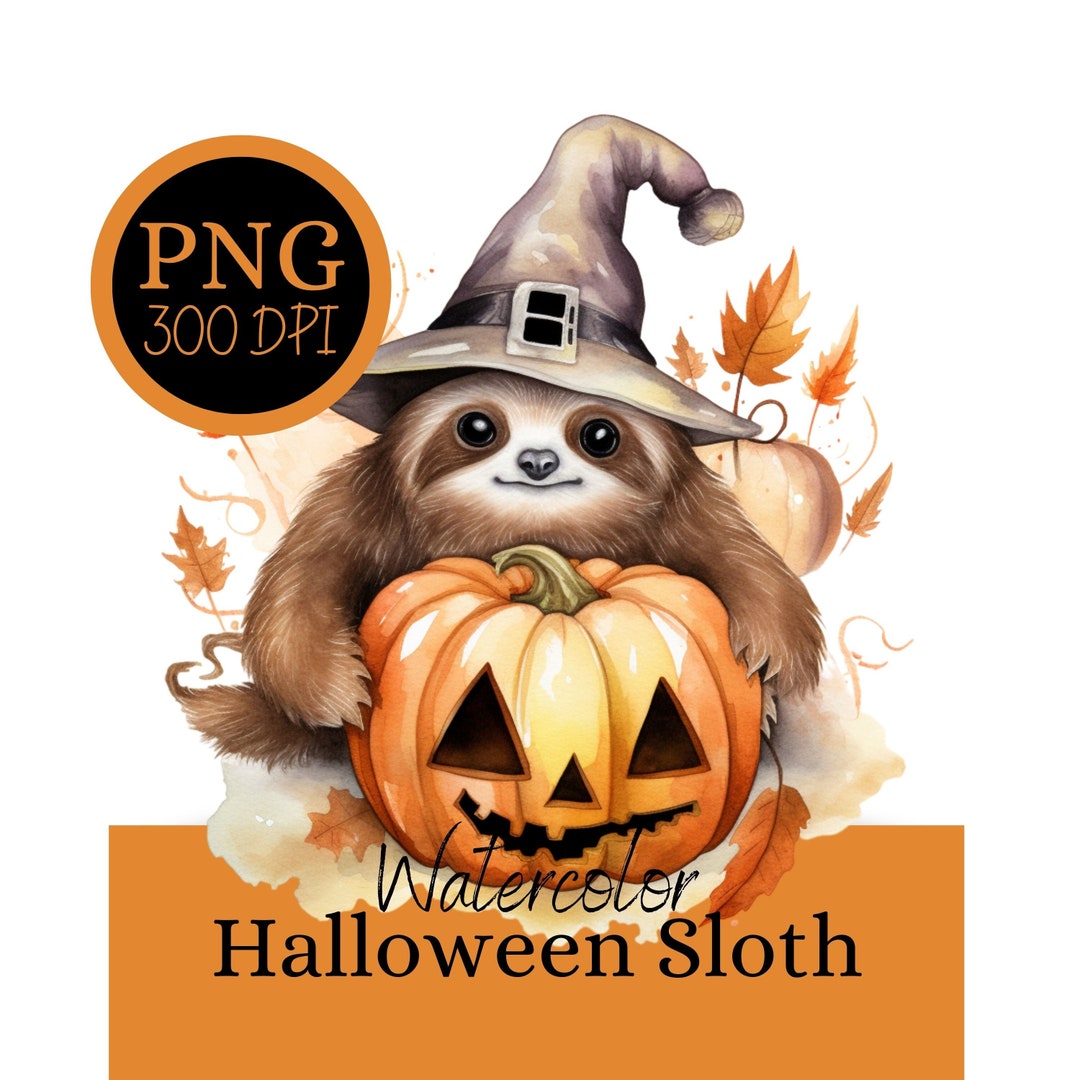 Sloth PNG, Sloth Clipart, Halloween Sloth, Sloth Gifts, Sloth Halloween ...