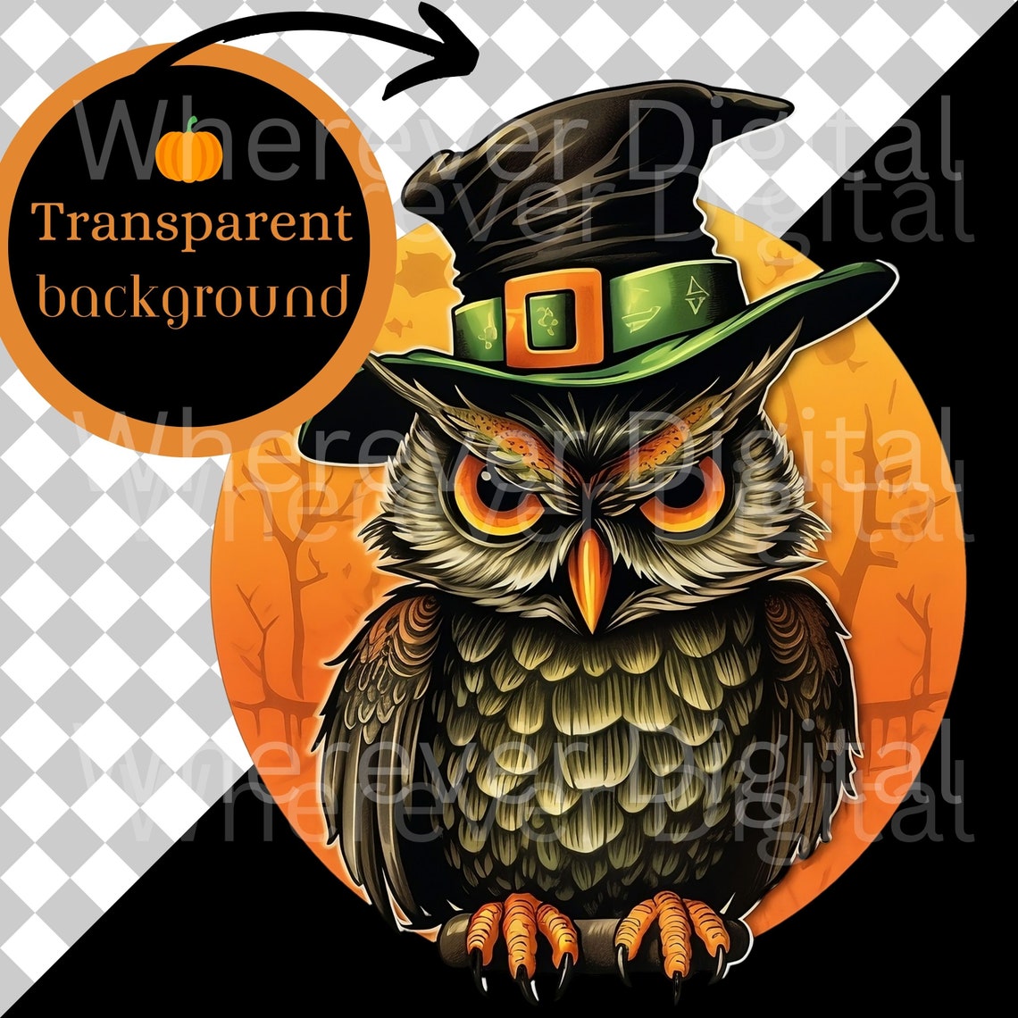 Owl PNG, Vintage Halloween, Owl Clipart, Halloween Clipart, Instant ...