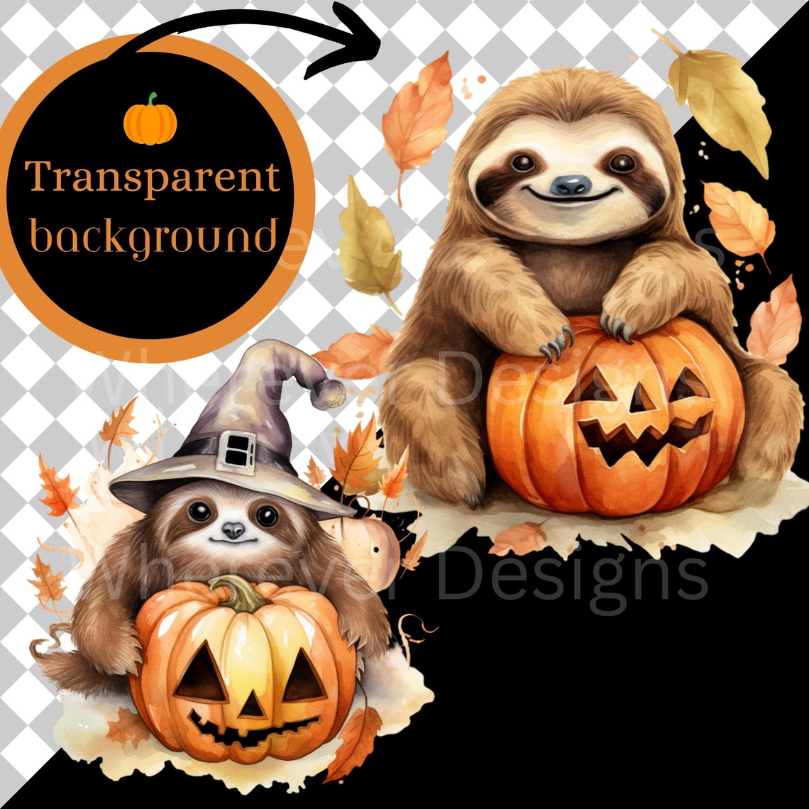 Sloth PNG Bundle Sloth Clipart Halloween Sloth Sloth Gifts - Etsy