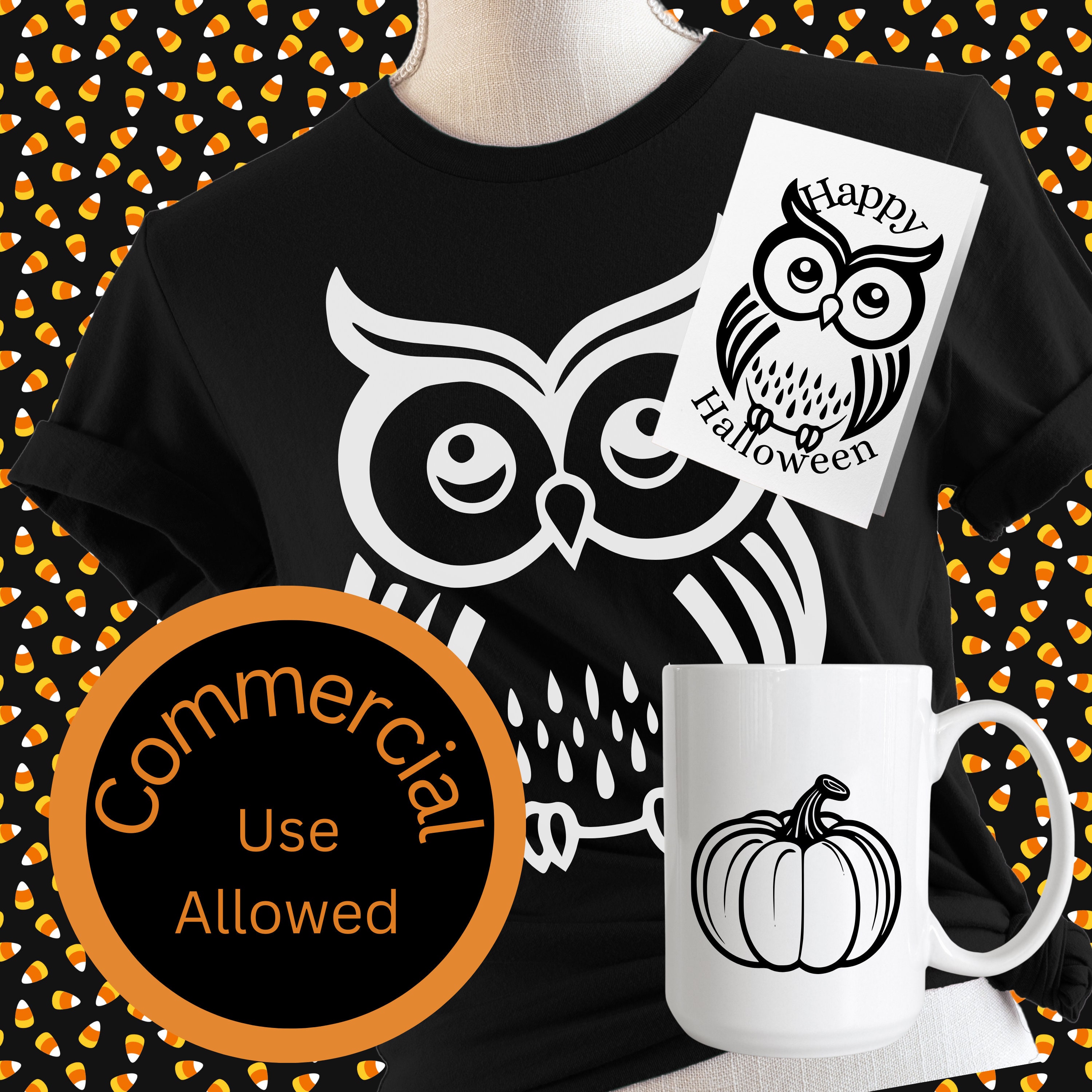 Owl SVG, Owl Clipart, Halloween Owl, Pumpkin SVG, Printable Halloween ...