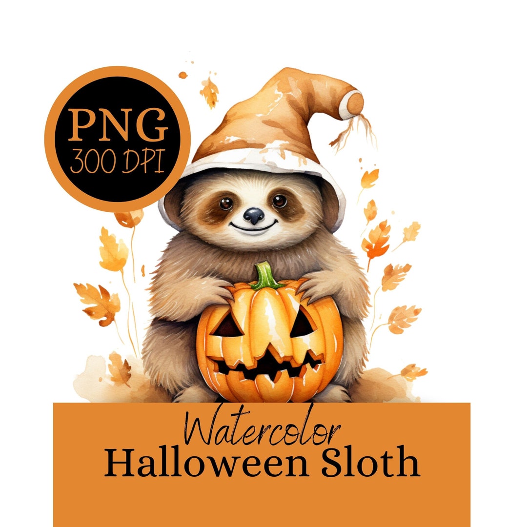Sloth PNG, Sloth Clipart, Halloween Sloth, Sloth Gifts, Sloth Halloween ...