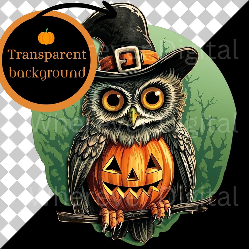 Owl PNG, Vintage Halloween, Owl Clipart, Halloween Clipart, Instant ...
