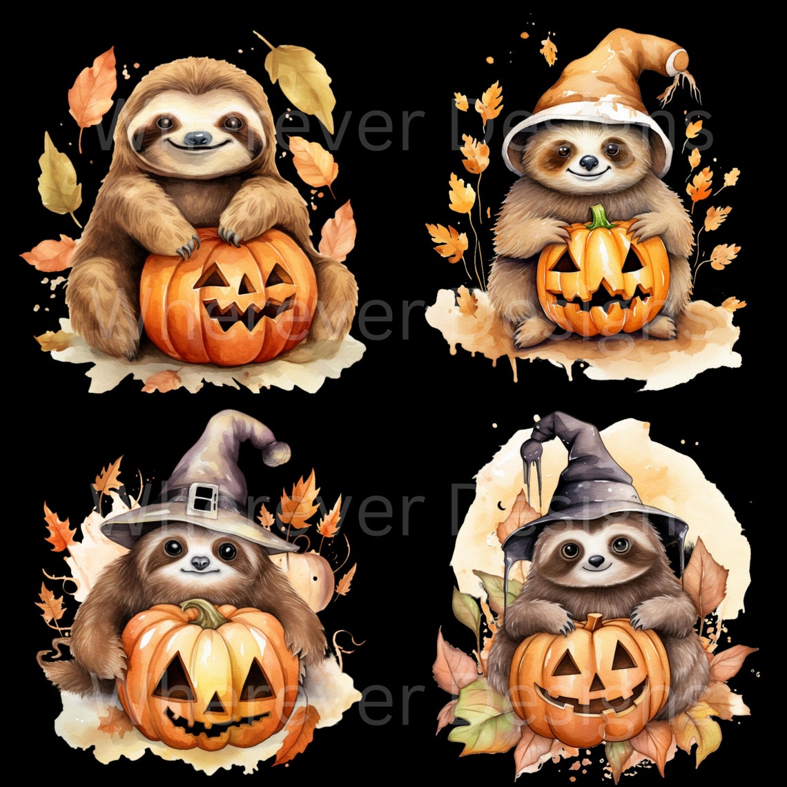 Sloth PNG Bundle Sloth Clipart Halloween Sloth Sloth Gifts - Etsy